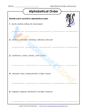 Grade 2 Alphabetical Order Worksheets 2024