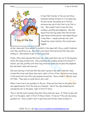 Grade 3 Short Story Worksheets 2024