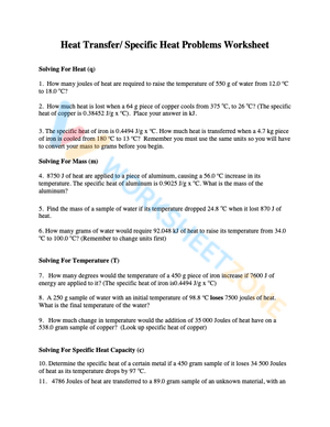 Grade 7 Heat Transfer Worksheets 2024