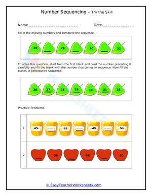 Grade 3 Sequence Numbers Worksheets 2024