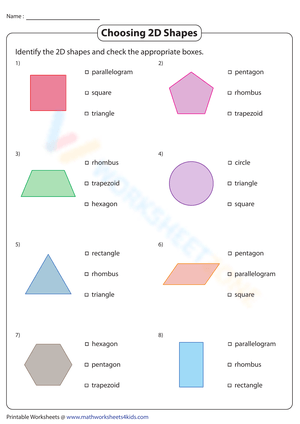 Grade 3 Name The Shapes Worksheets 2024
