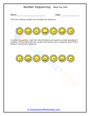 Grade 3 Sequence Numbers Worksheets 2024