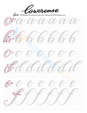Free Lowercase Cursive Letters Worksheets | WorksheetZone