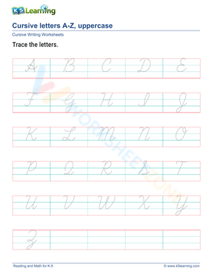 Kindergarten Easter - Cursive Uppercase Letters Worksheets 2024