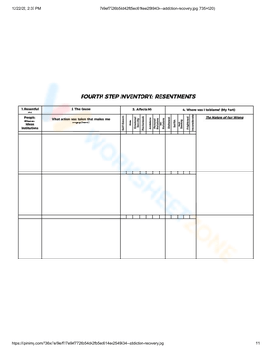 Free Printable 4th Step Worksheets for All Ages