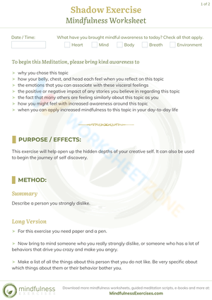 Free Printable Shadow Work Worksheets for Kids