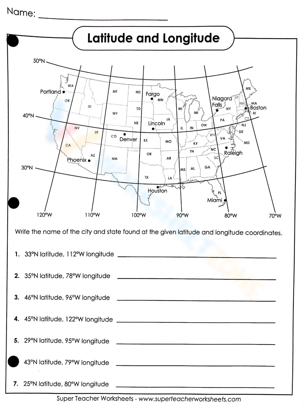 Free Collection Of Latitude and Longitude Worksheets