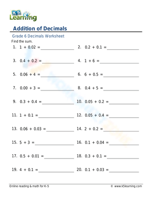 Grade 9 Decimals Worksheets 2024