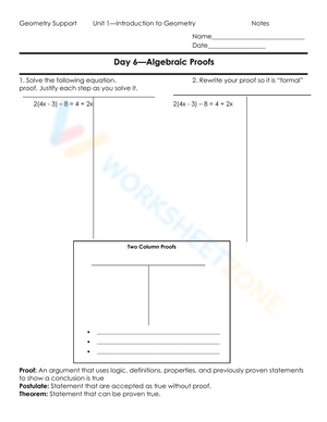 Free Printable Algebraic Proofs Worksheets for Students