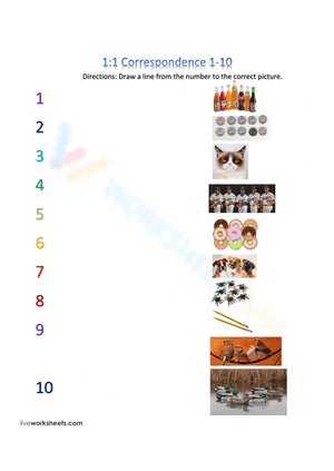 Free One-to-one Correspondence Worksheets for Students