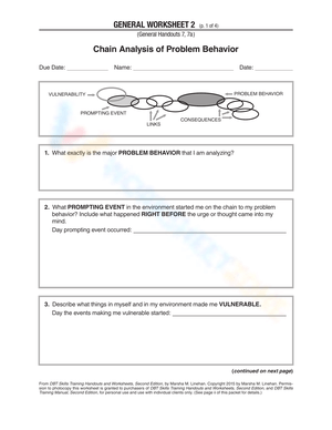 Free Printable DBT Chain Analysis Worksheets for Students
