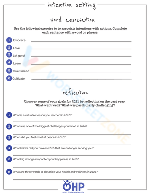Free Printable Intention Setting Worksheets for All Ages