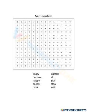 Free Printable Self Control Worksheets for All Ages