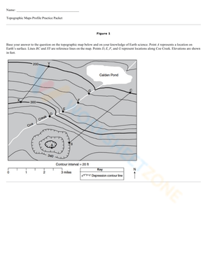 Free Printable Topographic Map Worksheets for Students