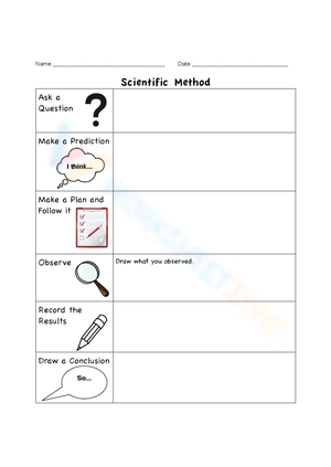 Free Printable Scientific Method Worksheets for Students