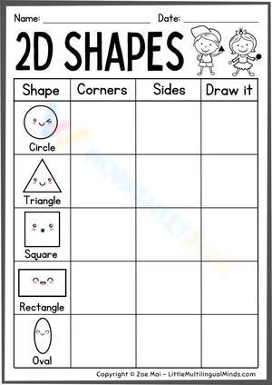 Grade 2 2D Shapes Worksheets 2024
