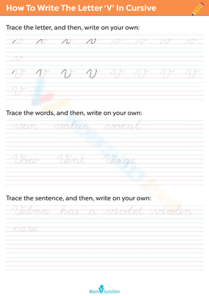 Grade 1 Cursive V Worksheets 2024