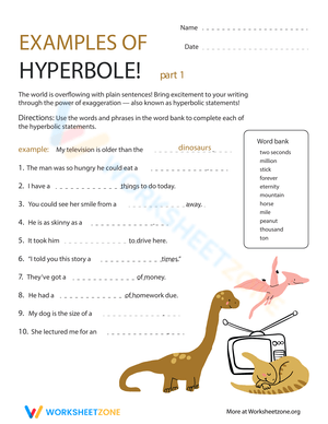 Grade 2 Hyperbole Worksheets 2024