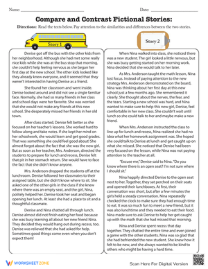 Grade 4 Comparing and Contrasting Worksheets 2024