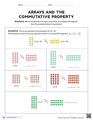 Printable & Interactive Multiplication Arrays Worksheets