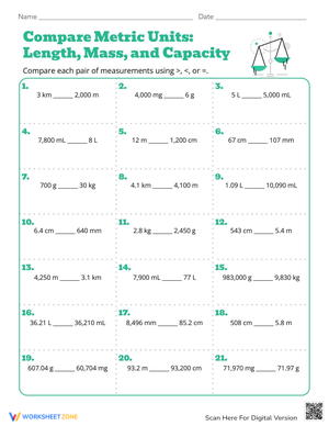 Grade 5 Metric Measurement Worksheets 2024