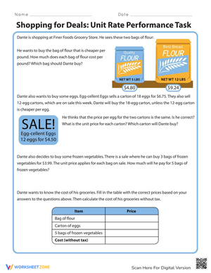 Ratios and Rates Worksheets 2024