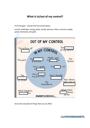 Fun & Creative Circle of Control Worksheets