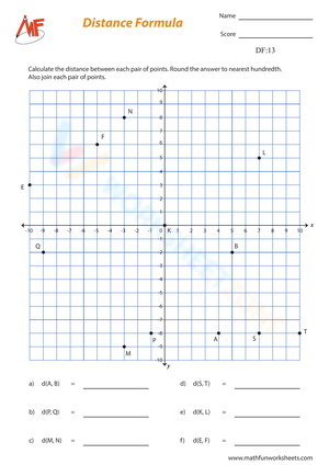 Free Printable Midpoint and Distance Formula Worksheets