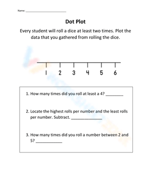 Free Collection Of Dot Plot Worksheets For Teaching