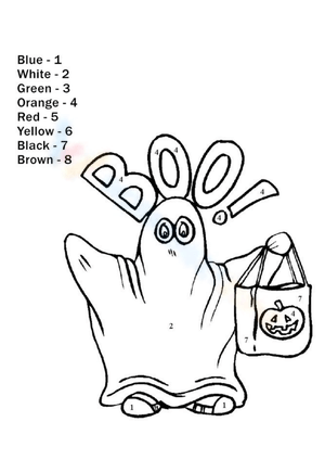 Free Collection Of Halloween Coloring By Number Worksheets