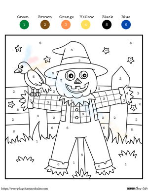 Free Collection Of Halloween Coloring By Number Worksheets
