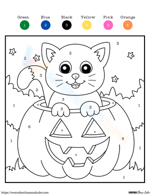 Free Collection Of Halloween Coloring By Number Worksheets