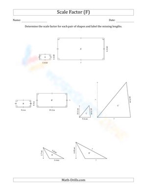 Free Collection of Scale Factor Worksheets | WorksheetZone