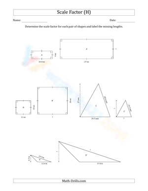 Free Collection of Scale Factor Worksheets | WorksheetZone