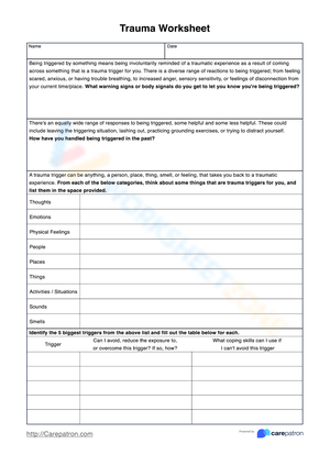 Free Printable Trauma Timeline Worksheets for Students