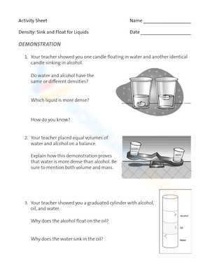 Free Printable Density Worksheets - Density of Matters