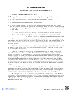 Free Printable 4th Step Worksheets for All Ages