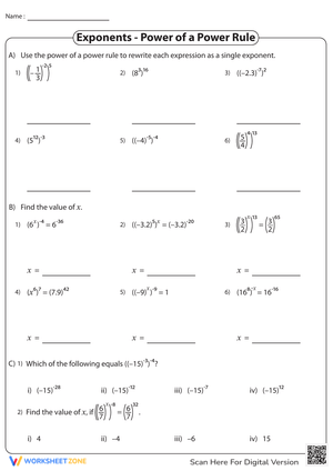 Grade 9 Exponents Worksheets 2024