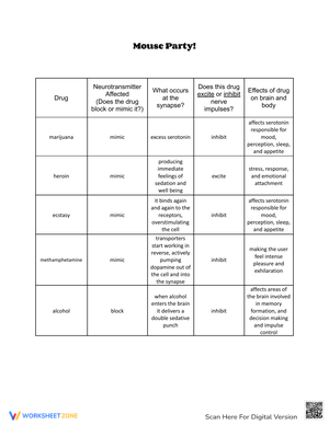 Grade 11 Mouse Party Answers Worksheets 2024