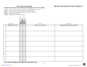 Free Printable 4th Step Worksheets for All Ages