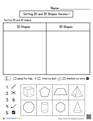 Free Printable & Interactive Sorting Shapes Worksheets