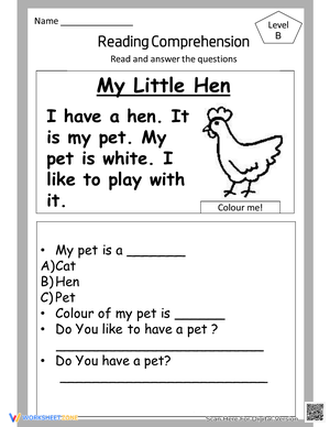 Free Level B Reading Comprehension Worksheets for Kids