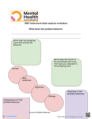 Grade 5 Dbt Chain Analysis Worksheets 2024