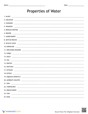 Grade 4 Properties of Water Worksheets 2024