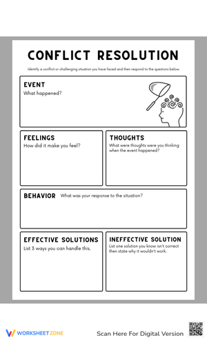Free Conflict Resolution Worksheets for Middle School