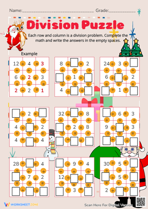 Grade 3 Division Facts Worksheets 2024