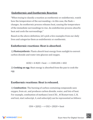 Grade 9 Endothermic And Exothermic Reaction Worksheets 2024