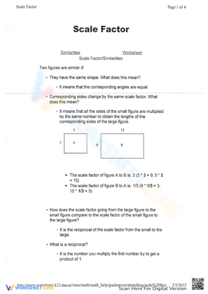 Free Collection of Scale Factor Worksheets | WorksheetZone