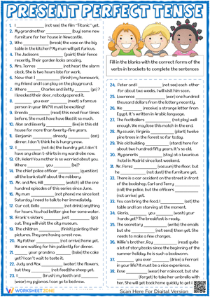 Grade 6 Present Perfect Worksheets 2024
