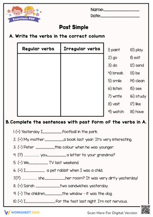Simple Past Worksheets 2024